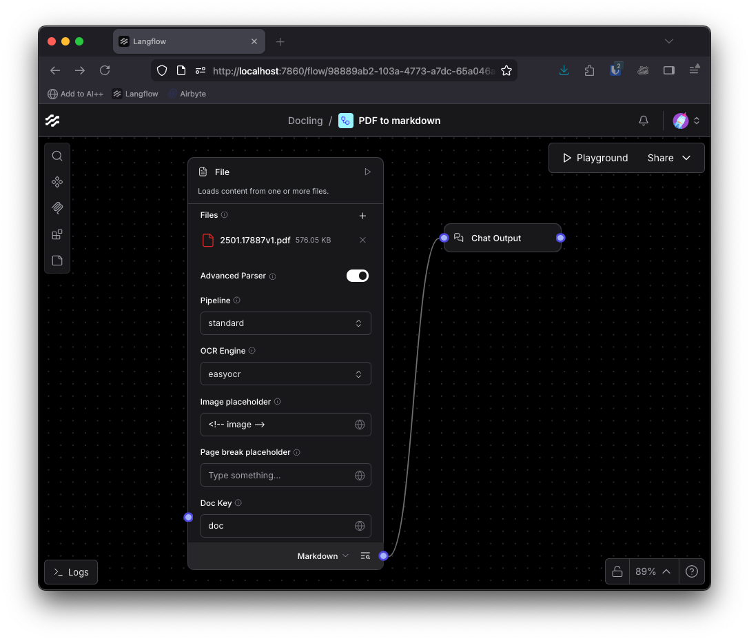 Convert PDFs to Markdown with Docling and Langflow | Langflow | Low ...
